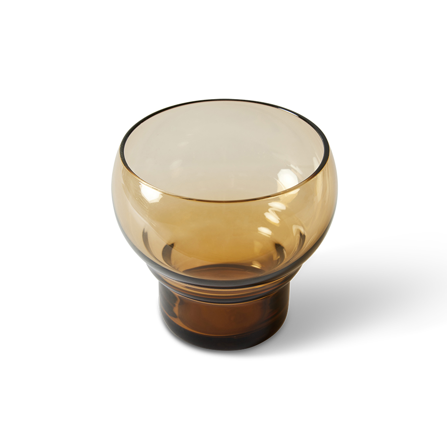 70s glassware: bulb glasses amber (set of 4) | HKLIVING
