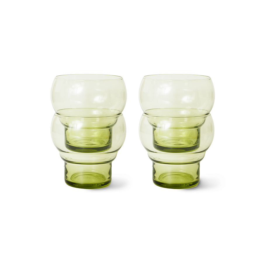 70s glassware: bulb glasses mint green (set of 4) | HKLIVING