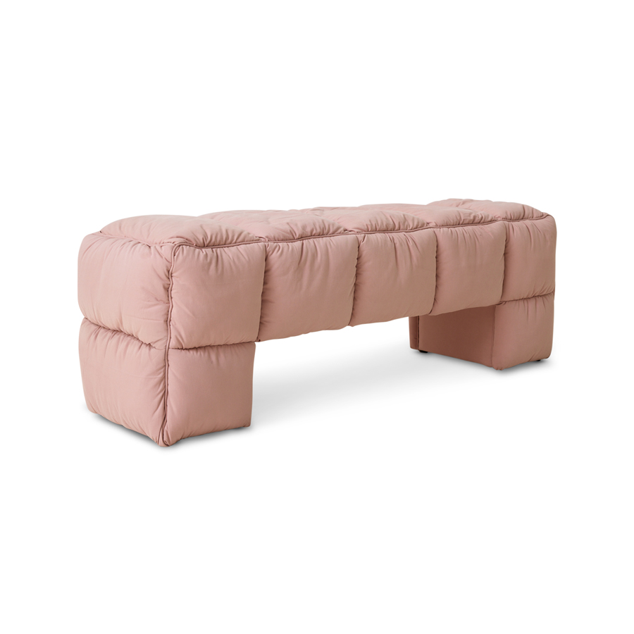 Puffy lobby bench, blush | HKLIVING