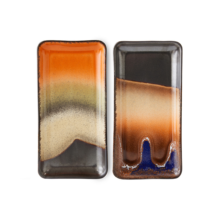 70s ceramics: small trays twenty four hours (set of 2) | HKLIVING
