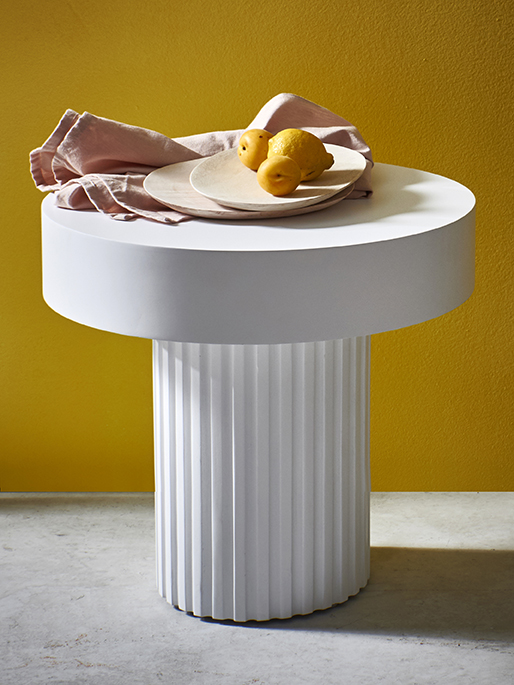 pillar coffee table round white | HKLIVING