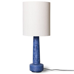 retro stoneware lamp base, blue | HKliving