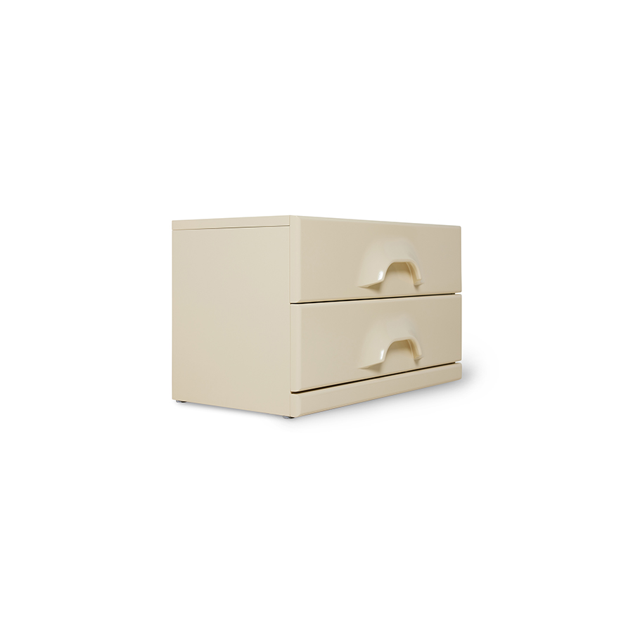 Chest of 2 drawers, cream | HKLIVING