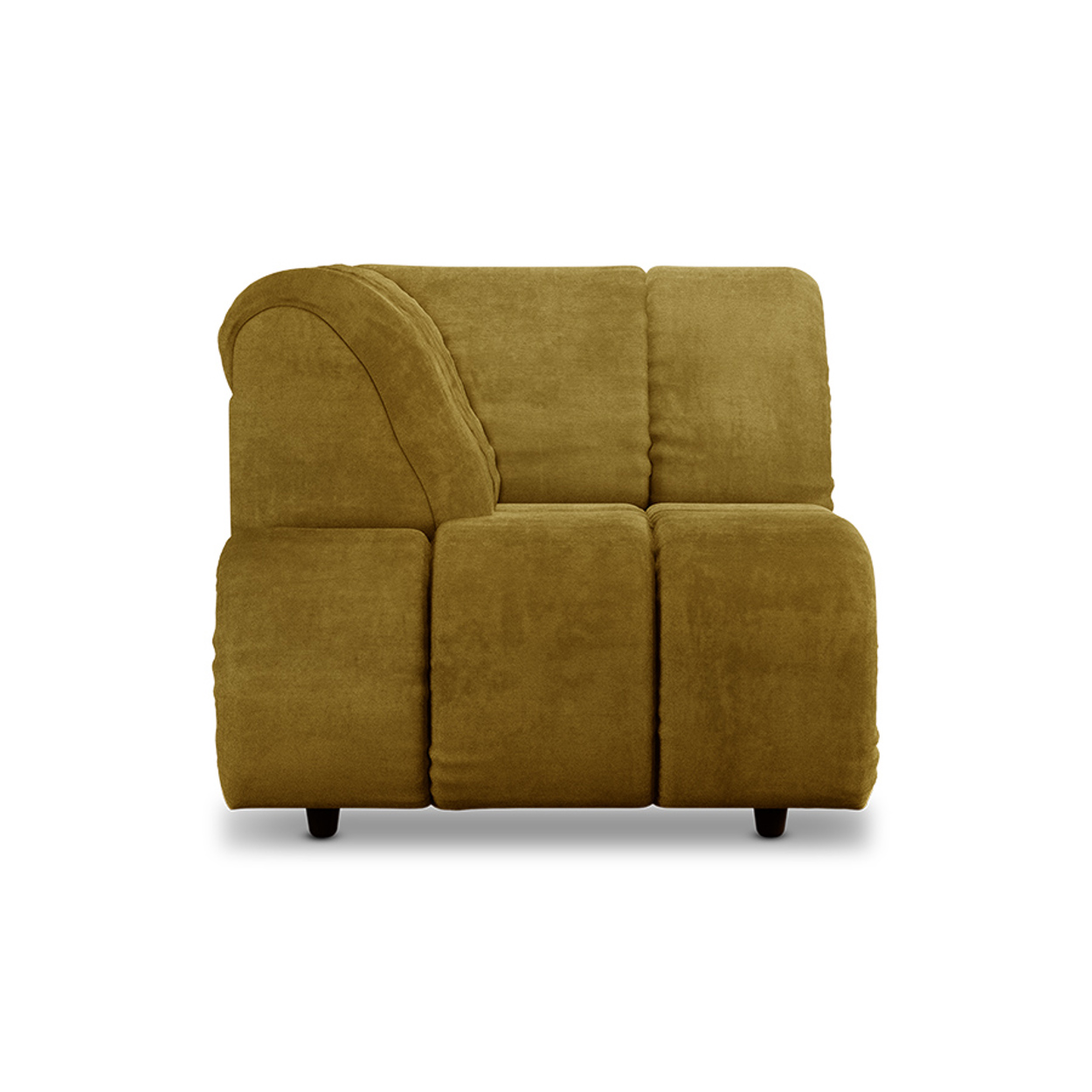 Wave couch: element left high arm, royal velvet, olive | HKLIVING