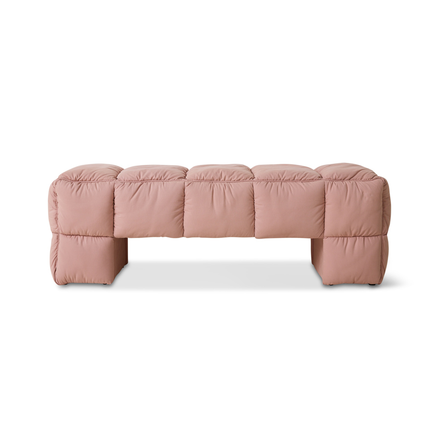 Puffy lobby bench, blush | HKLIVING