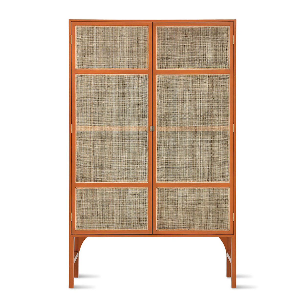 retro webbing cabinet orange with shelves | HKLIVING
