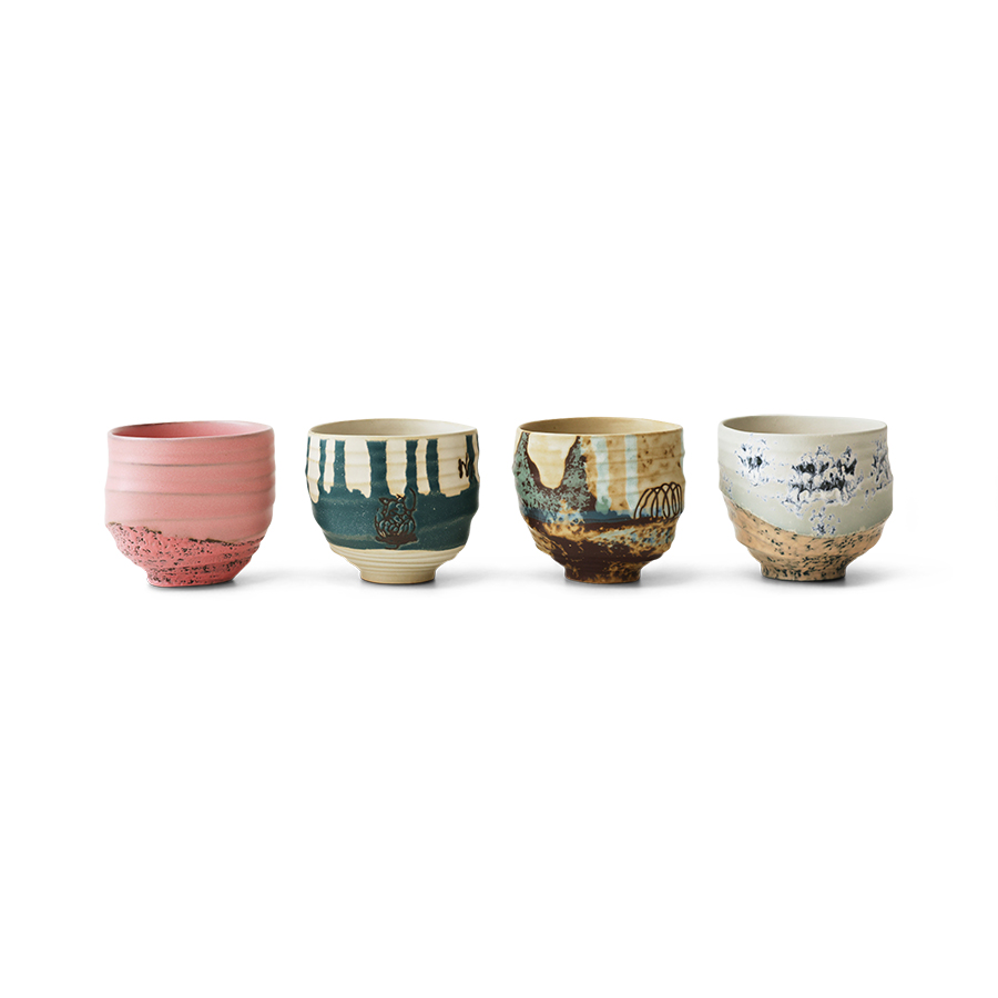 Artist ceramics: coffee cups (set of 4) | HKLIVING