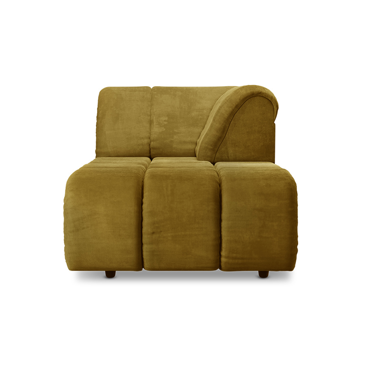 Wave couch: element right divan, royal velvet, olive | HKLIVING