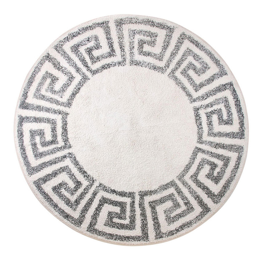 greek key bath mat round 120cm | HKliving