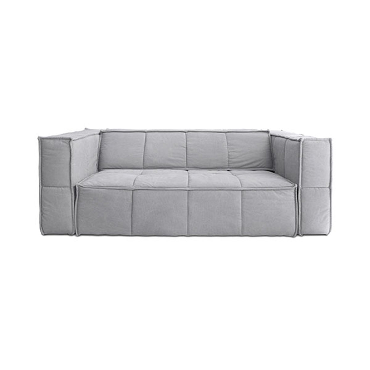 cube couch: 3-seats, canvas, light grey | HKLIVING