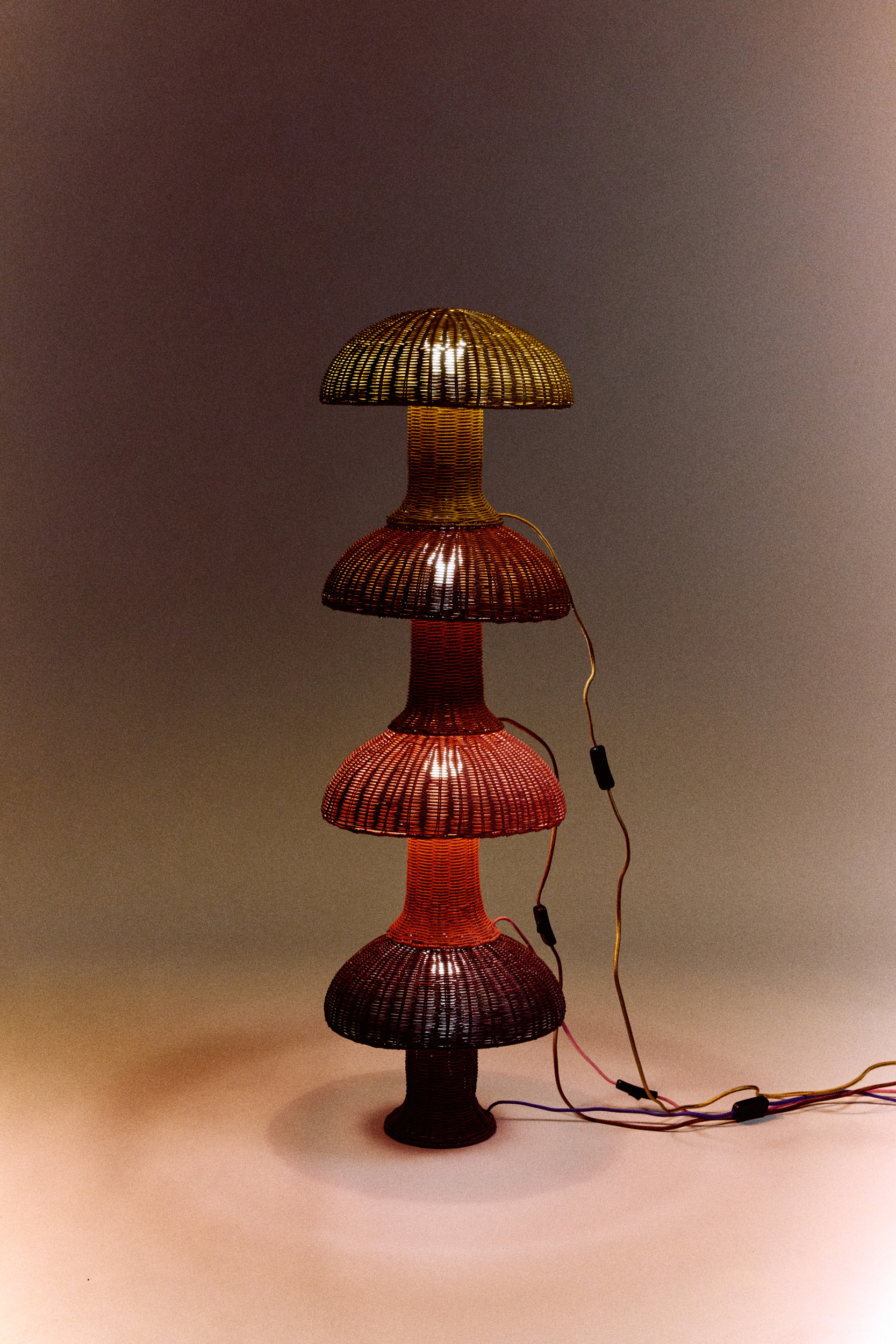 Rattan table lamp mustard | HKLIVING
