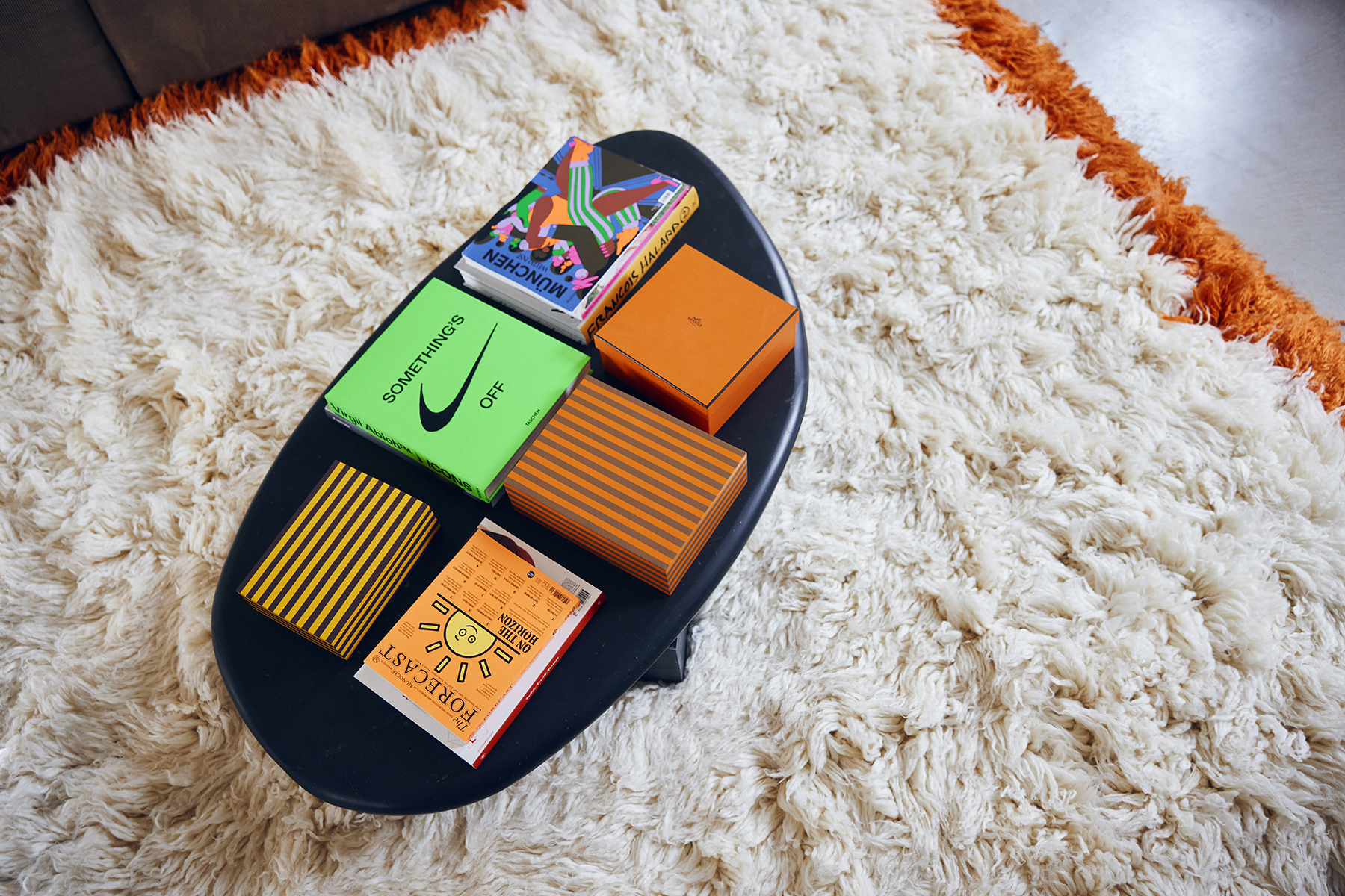 fluffy square rug 'retro summers' (250x250) | HKLIVING