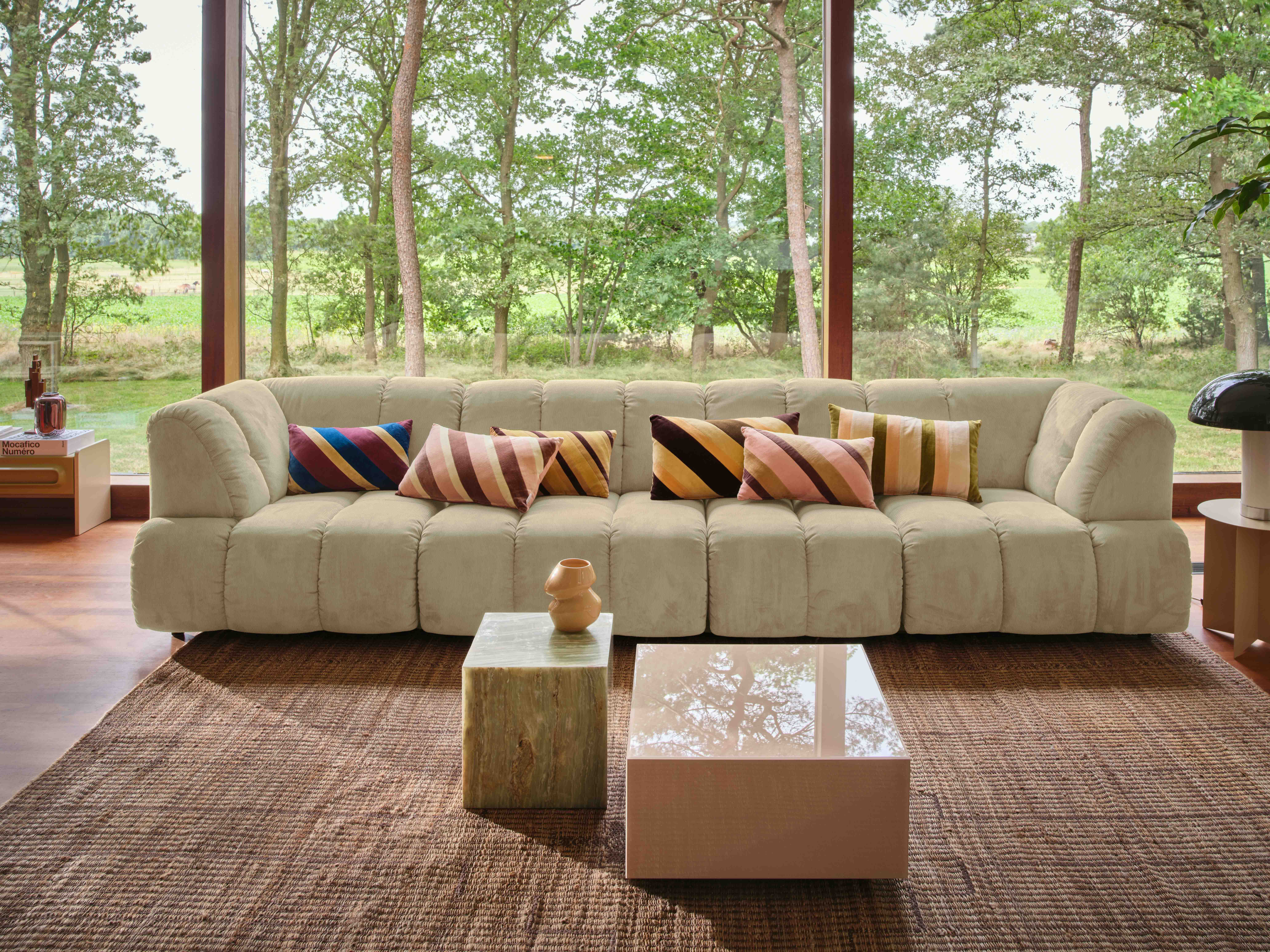 Wave couch: element left divan, corduroy rib, hay | HKLIVING