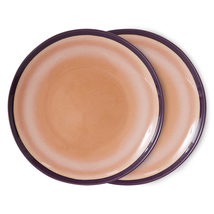 70s ceramics: dinner plates, bedrock (set of 2) | HKLIVING
