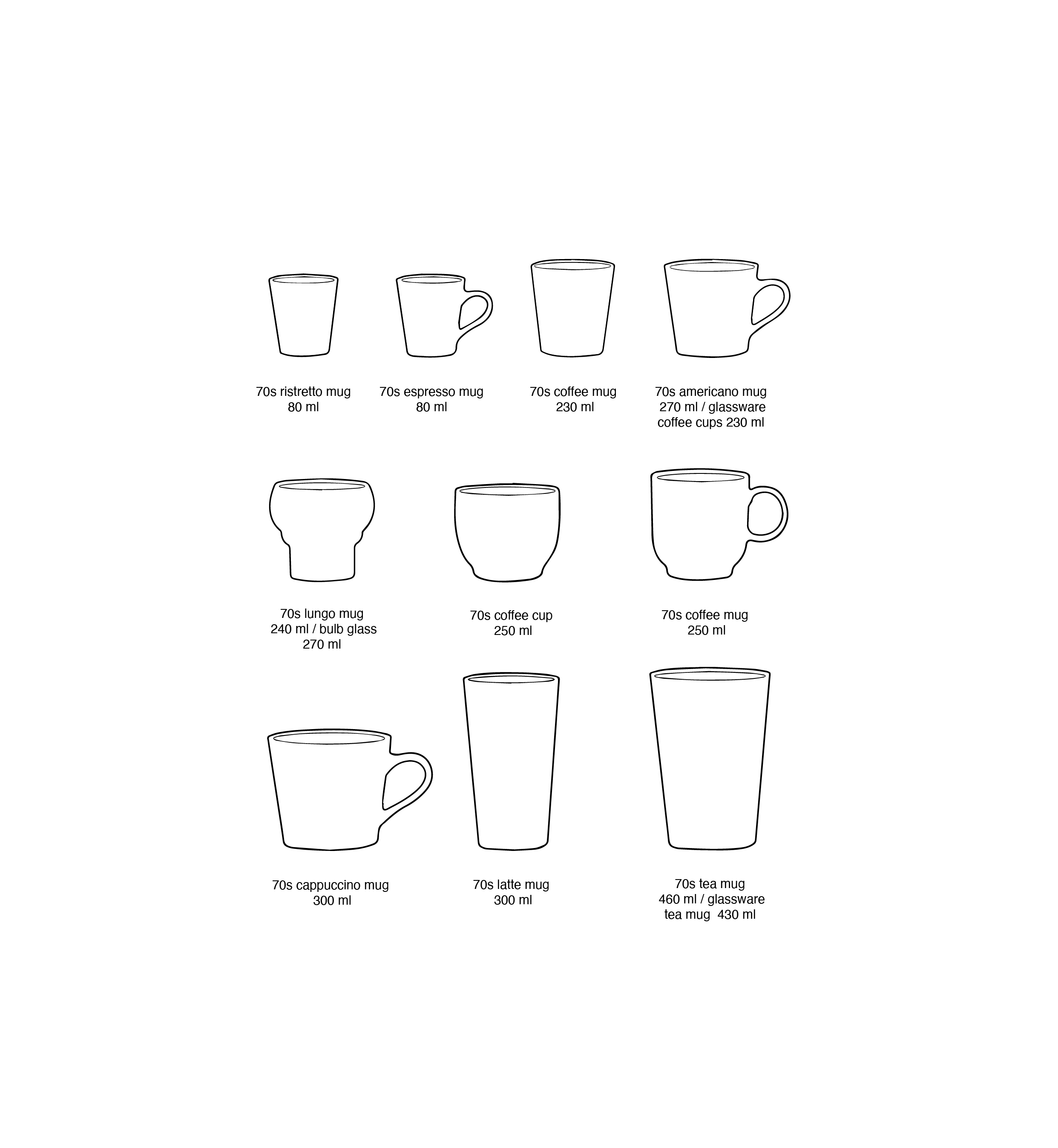 70s glassware: bulb glasses amber (set of 4) | HKLIVING