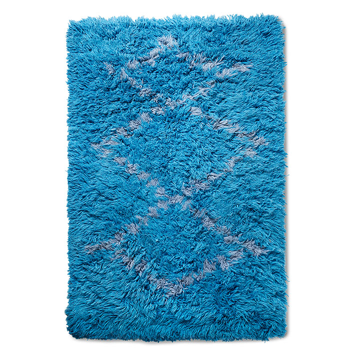 fluffy square rug 'retro summers' (250x250) | HKLIVING